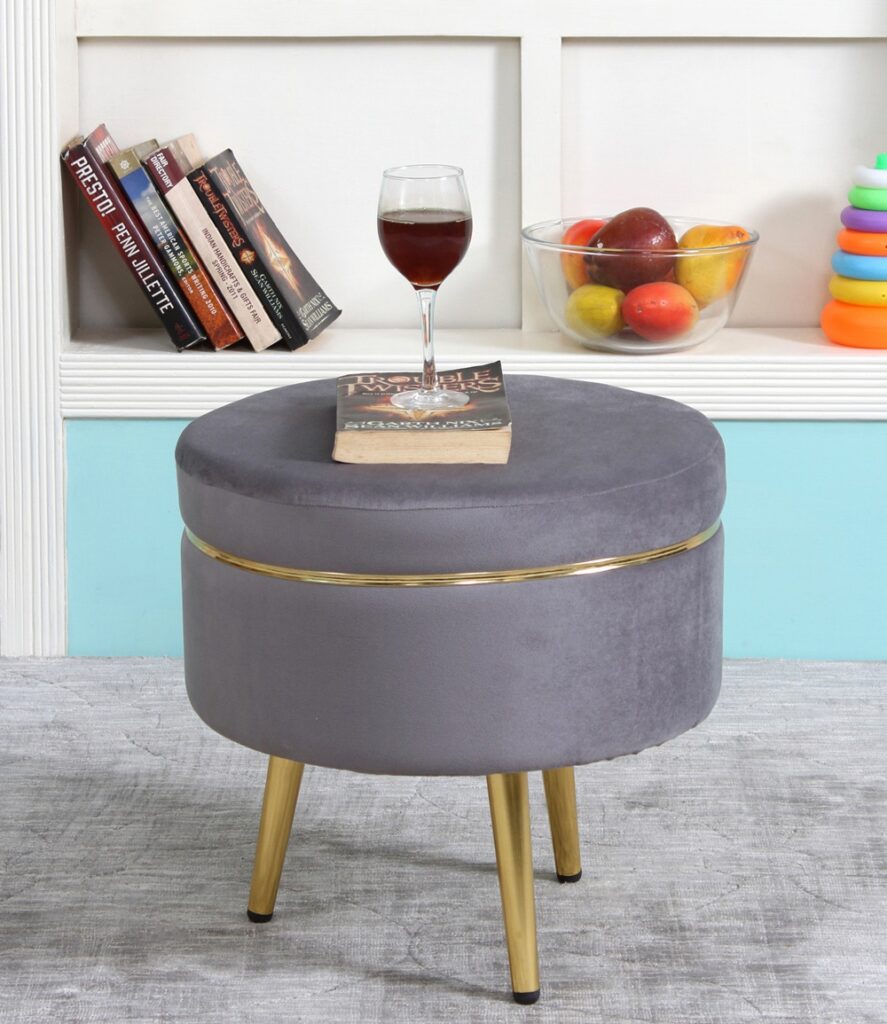 Designer Wooden Pouffes for Drawing Room | Small Wooden Stool