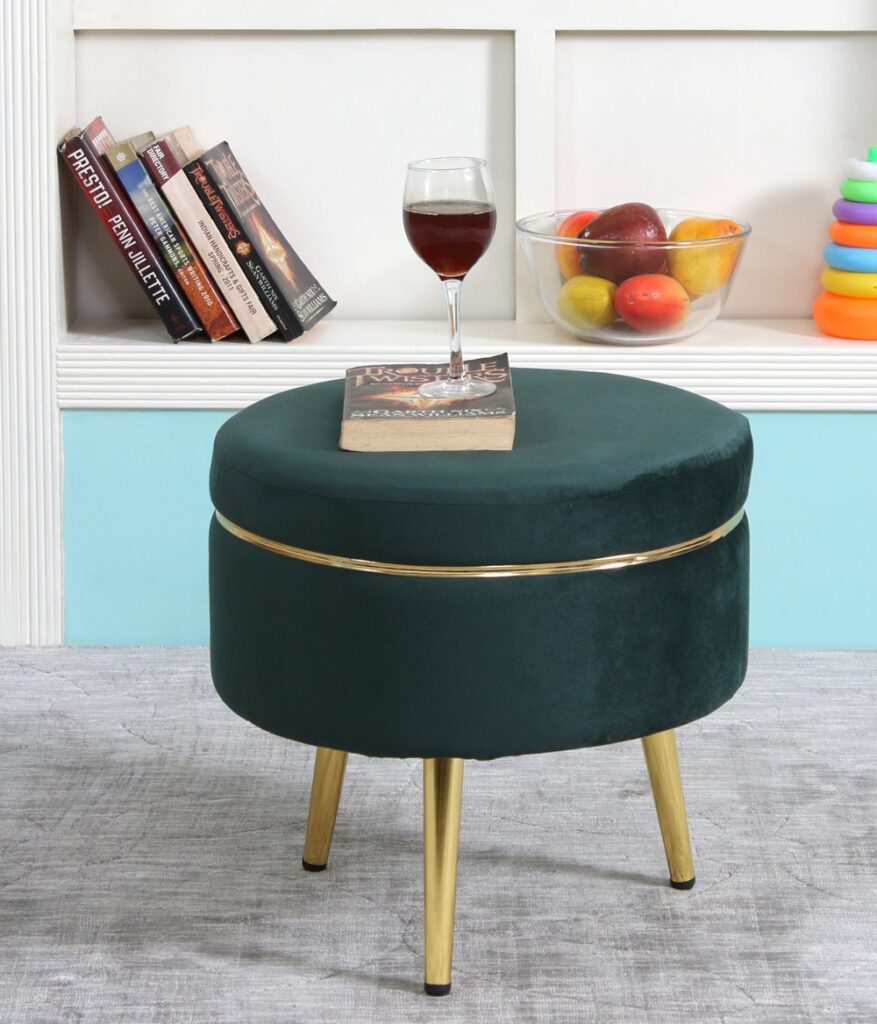Designer Wooden Pouffes for Drawing Room | Small Wooden Stool