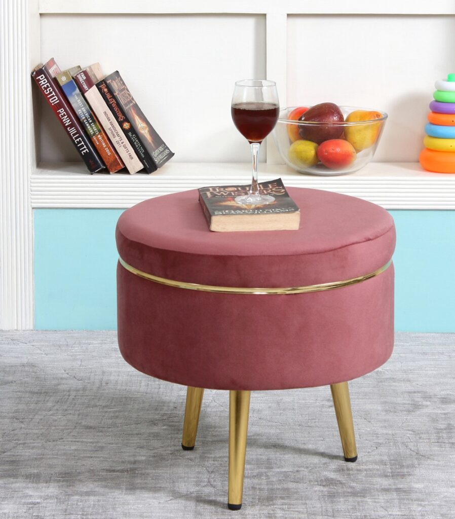 Designer Wooden Pouffes for Drawing Room | Small Wooden Stool