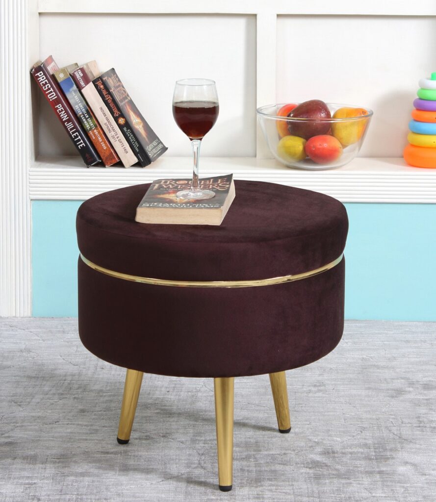 Designer Wooden Pouffes for Drawing Room | Small Wooden Stool